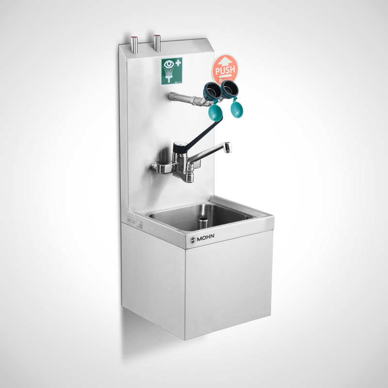 Premium Sicherheits-Augendusche mit zwei Brauseköpfen: Mohn GmbH